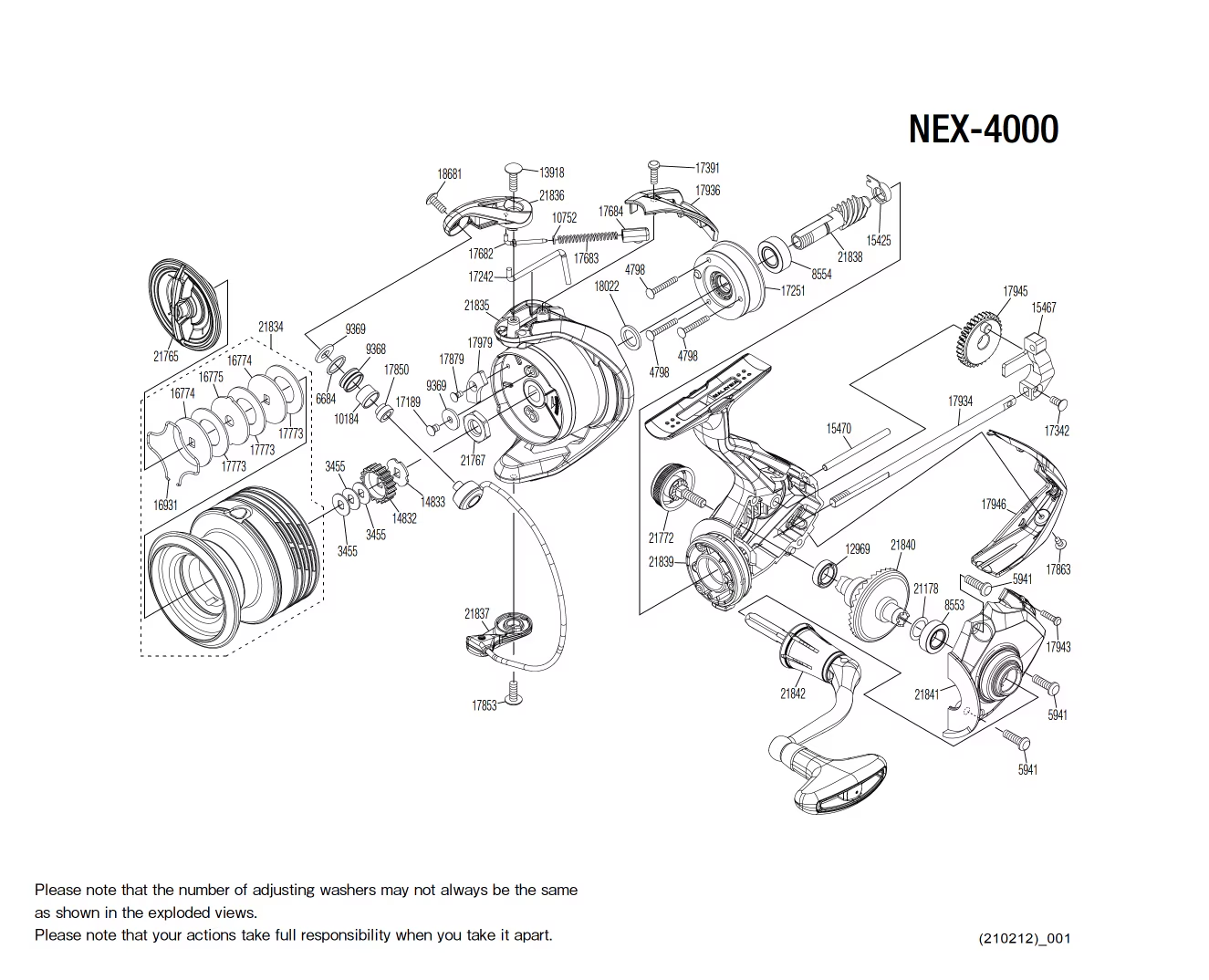 Nexave 4000 FI Reel Spare Parts【Mv Spools】
